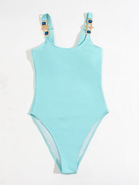 Women's One Piece Swimsuits Halter Swimwear Ruched Padded Bathing Suits